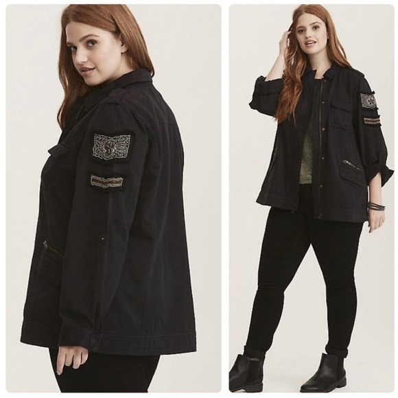 torrid | Jackets & Coats | Torrid Twill Embellished Shacket | Poshmark
